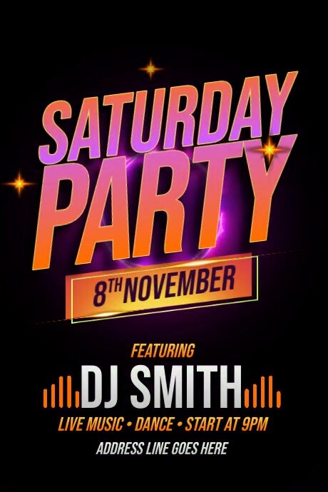 Saturday Night Party Template | PosterMyWall