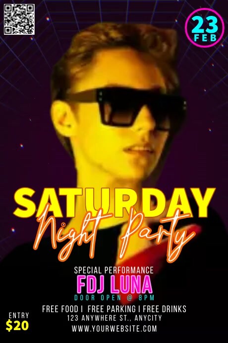 Saturday Night Party Template | PosterMyWall