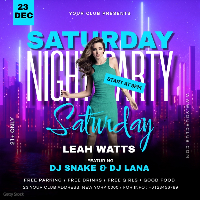 Saturday Night Party Template | PosterMyWall