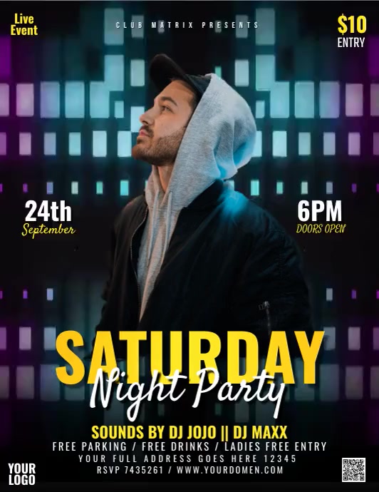 SATURDAY NIGHT PARTY Template | PosterMyWall