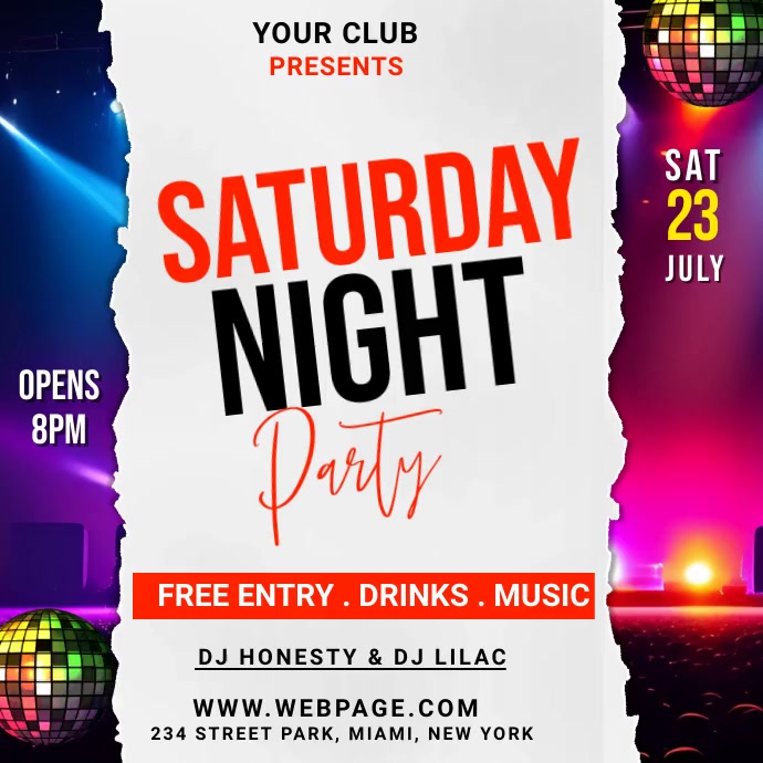 Copy of SATURDAY NIGHT PARTY | PosterMyWall