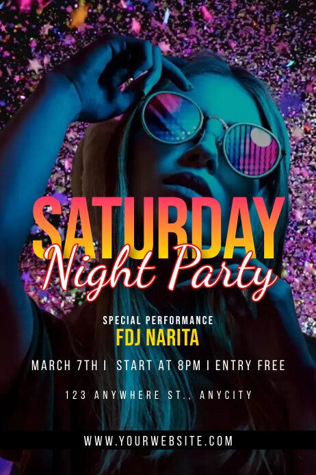 Saturday Night Party Template | PosterMyWall