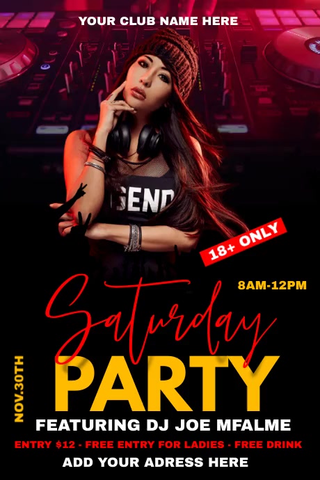 saturday night party Template | PosterMyWall