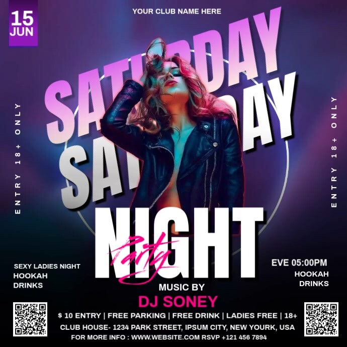 Saturday night party Template | PosterMyWall