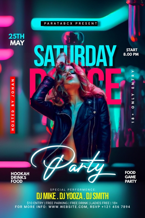 Saturday night party Template | PosterMyWall