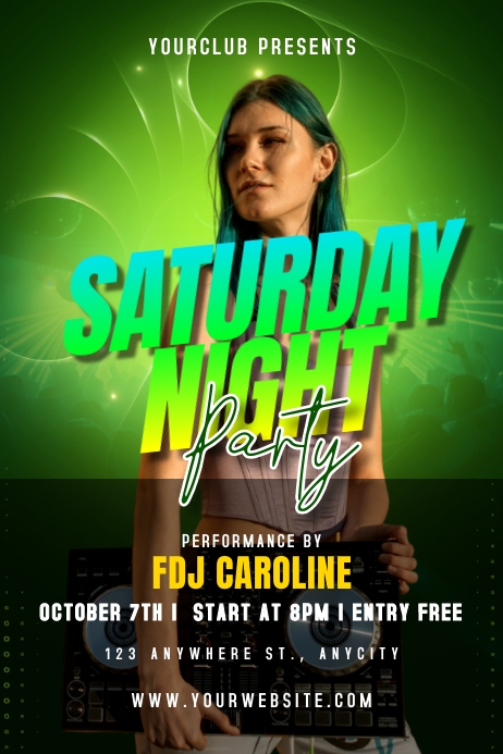 Saturday Night Party Template | PosterMyWall
