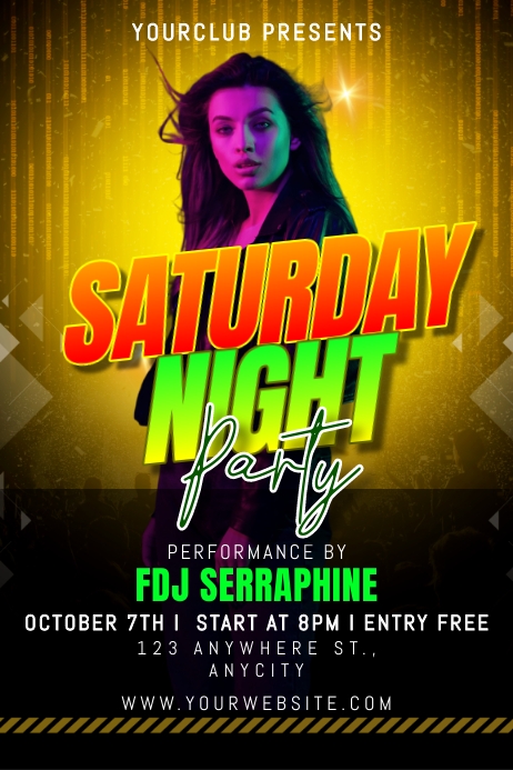 Saturday Night Party Template | PosterMyWall