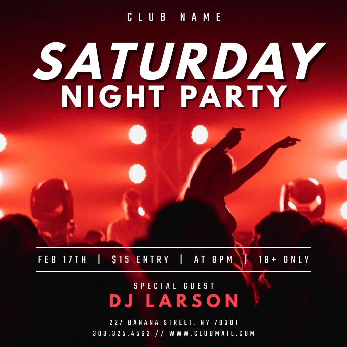 saturday night party Template | PosterMyWall