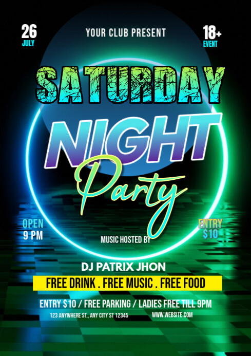 Saturday night party Template | PosterMyWall