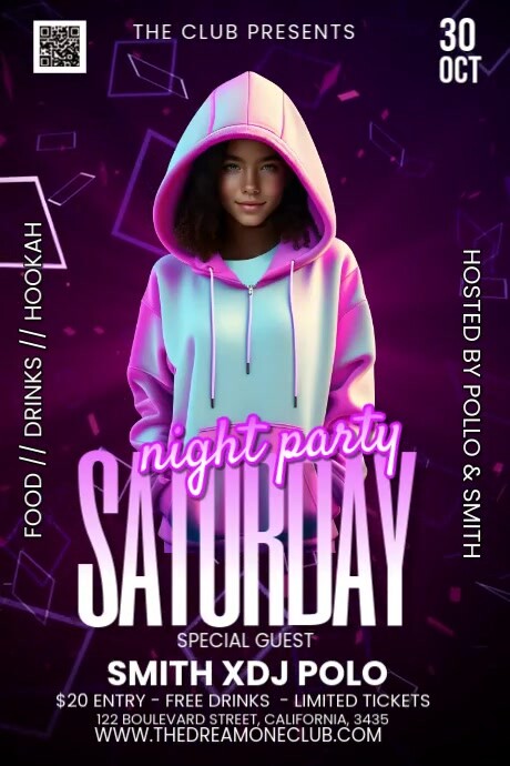 Saturday Night Party Template | PosterMyWall