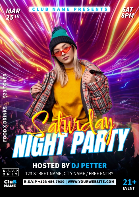 Saturday Night Party Template | PosterMyWall