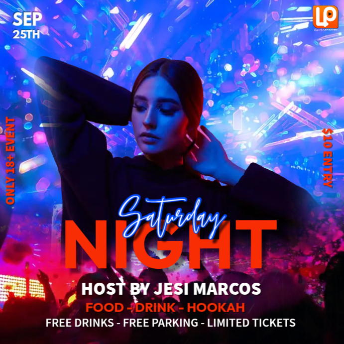 Saturday Night Party Template | PosterMyWall