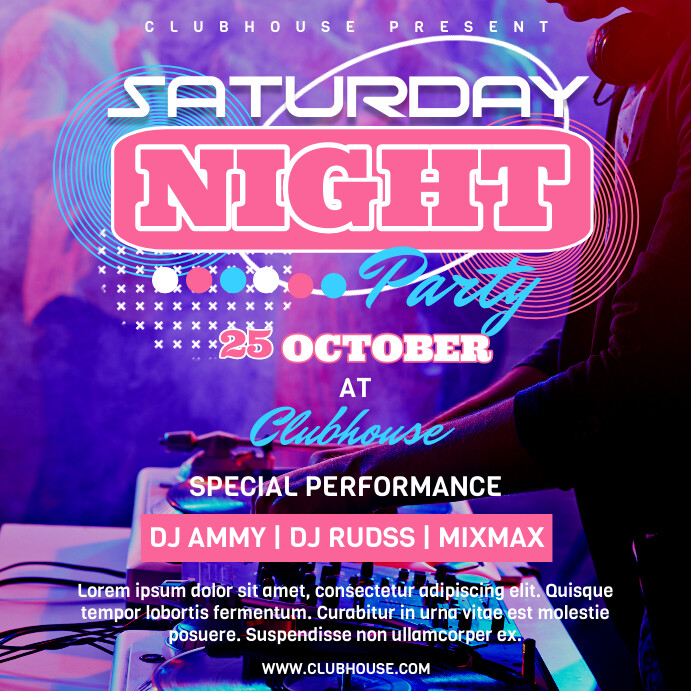 Saturday Night Party Template | PosterMyWall