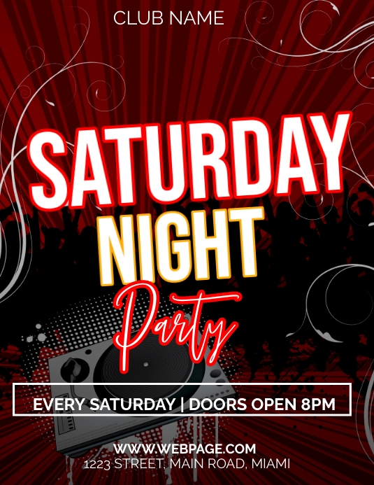 Copy of Saturday night party | PosterMyWall