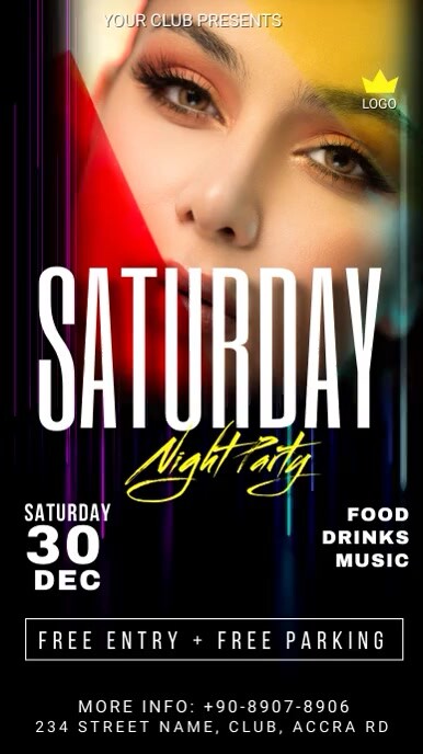 SATURDAY NIGHT PARTY Template | PosterMyWall