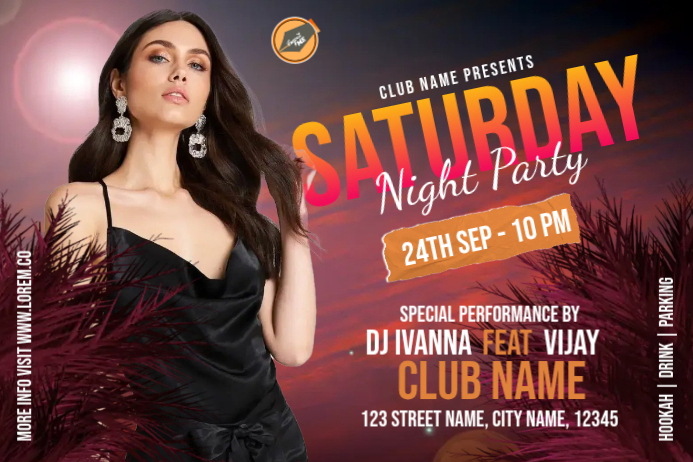 Saturday Night Party Template | PosterMyWall