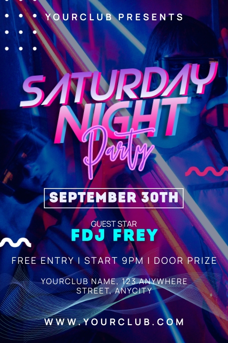 Copy of Saturday Night Party | PosterMyWall