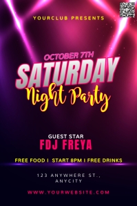 Saturday Night Party Template | PosterMyWall