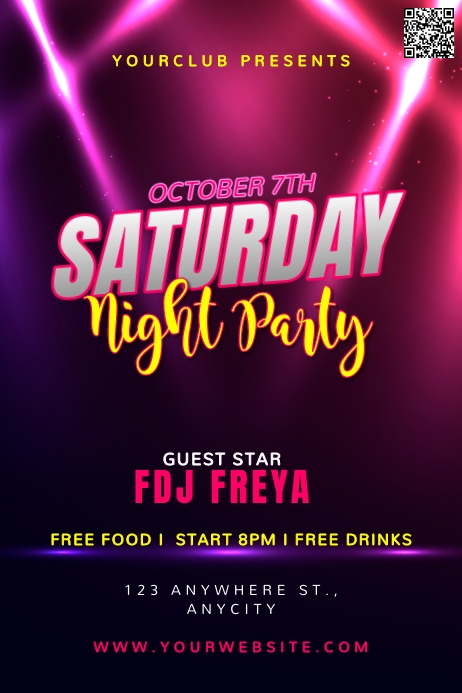 Copy of Saturday Night Party | PosterMyWall