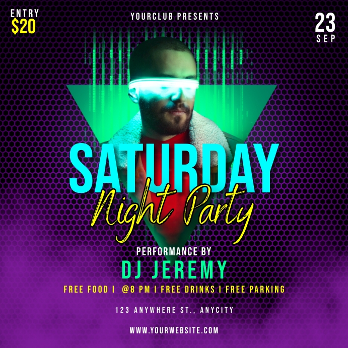 Copy of Saturday Night Party | PosterMyWall