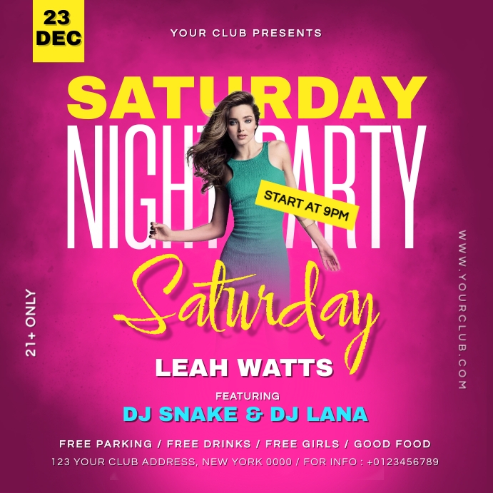 Saturday Night Party Template | PosterMyWall