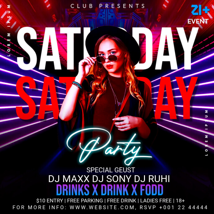 Saturday night party Template | PosterMyWall