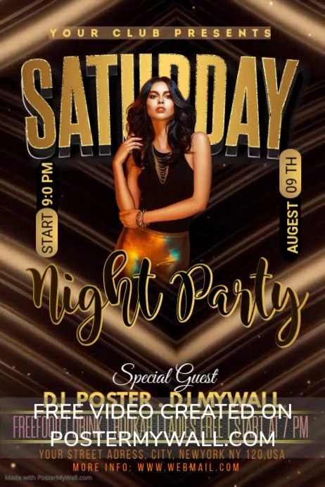 SATURDAY NIGHT PARTY Template | PosterMyWall