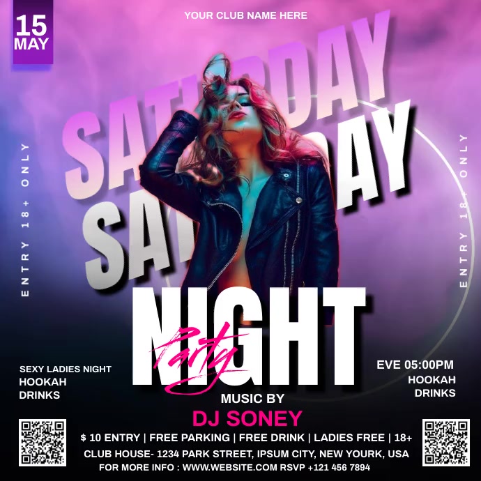 Copia de Saturday Night party | PosterMyWall