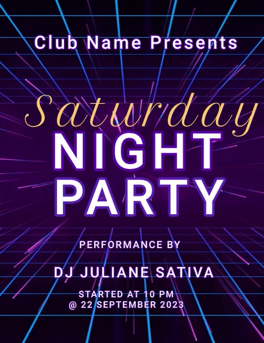 saturday night party Template | PosterMyWall