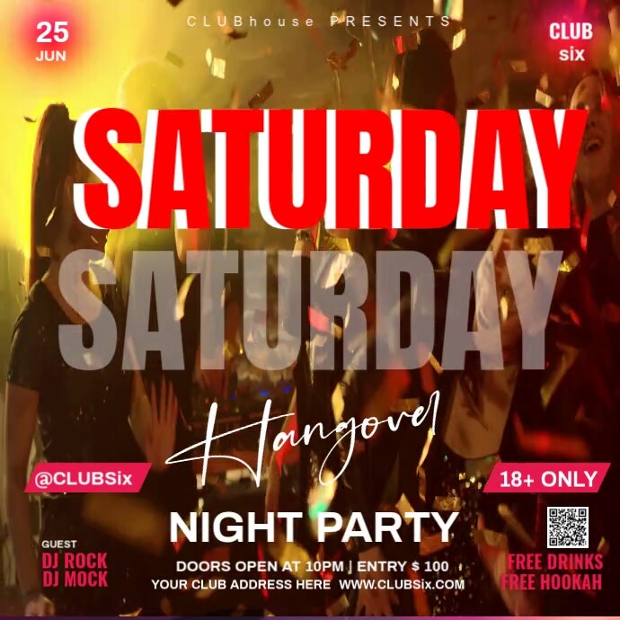 SATURDAY NIGHT PARTY Template | PosterMyWall