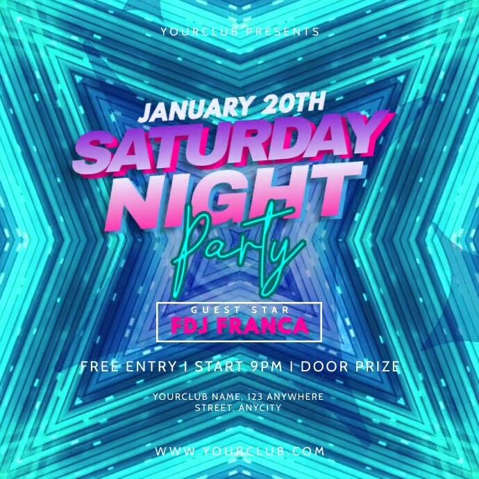 Saturday Night Party Template | PosterMyWall