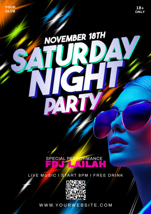 Saturday Night Party Template | PosterMyWall