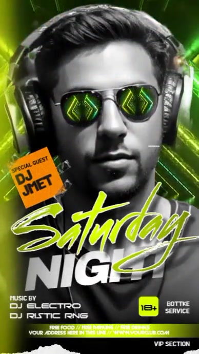Saturday Night Party DJ Template | PosterMyWall