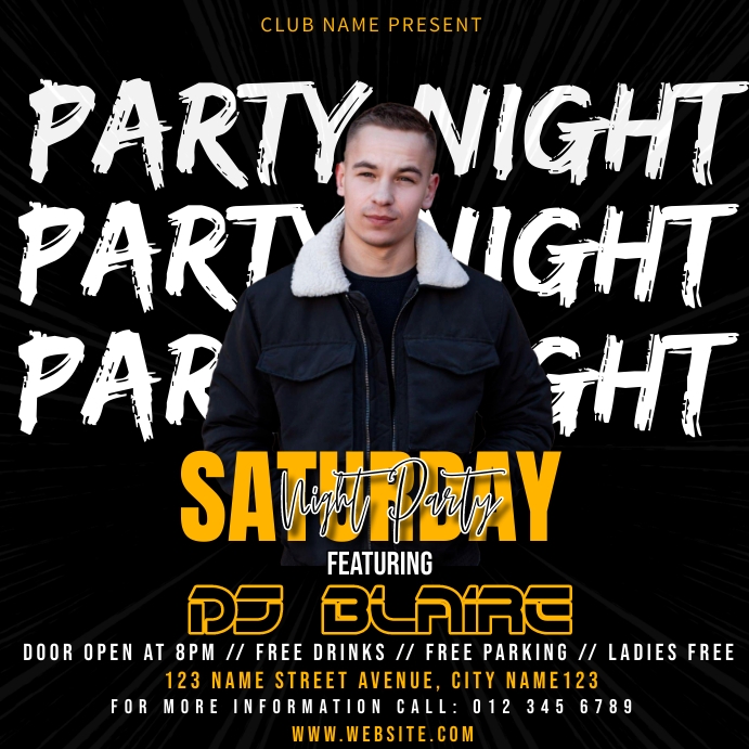 Saturday Night Party Event Template | PosterMyWall