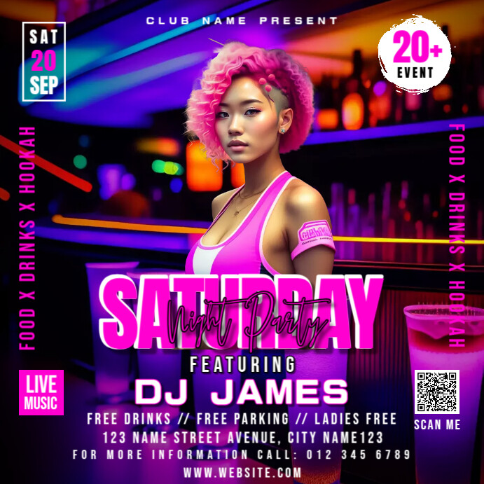 Saturday Night Party Event Template | PosterMyWall