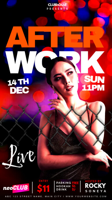 Copy of saturday night party flyer, | PosterMyWall