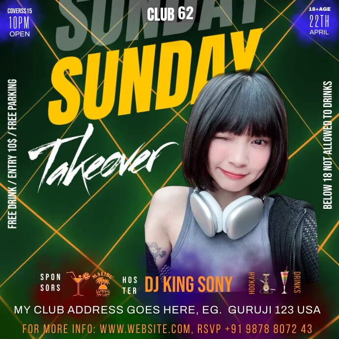 saturday night party flyer Template | PosterMyWall