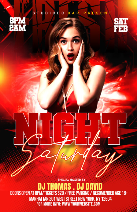 Saturday Night party flyer Template | PosterMyWall