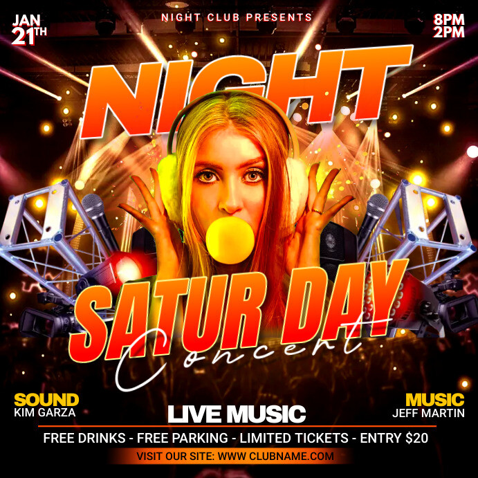 saturday night party flyer Template | PosterMyWall