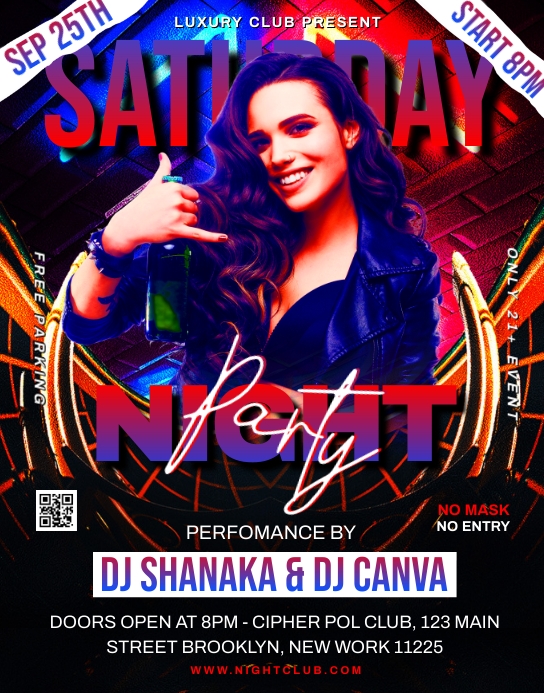Saturday Night Party flyer Template | PosterMyWall