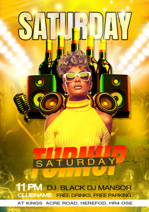 Saturday Night Party flyer Template | PosterMyWall