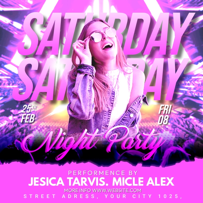 saturday night party flyer Template | PosterMyWall