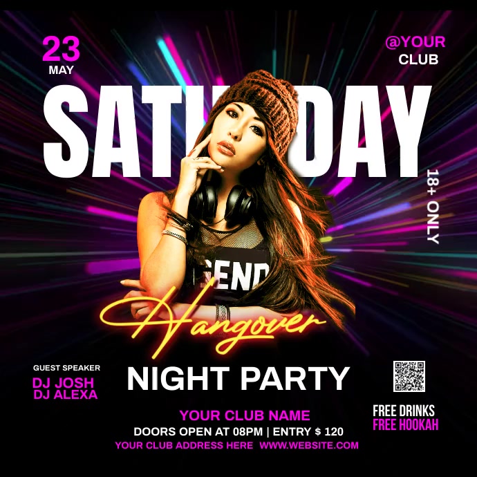 Saturday Night Party flyer Template | PosterMyWall