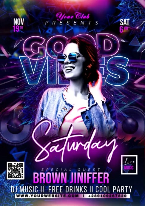 Saturday Night party flyer Template | PosterMyWall