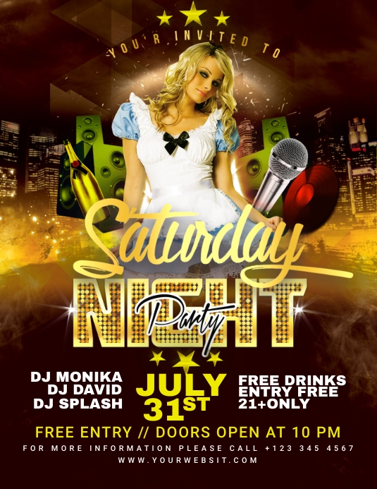 Saturday Night party flyer Template | PosterMyWall