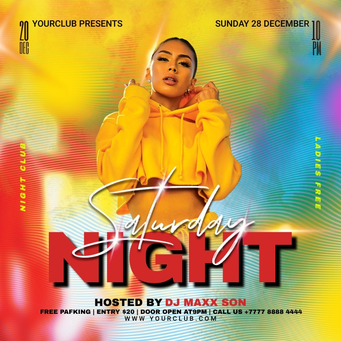 saturday night party flyer Template | PosterMyWall