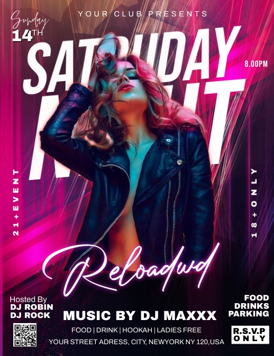 Saturday Night Party flyer Template | PosterMyWall