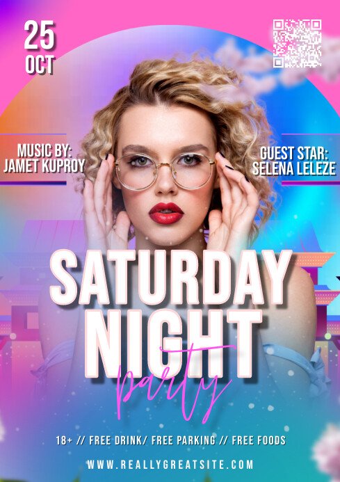 Saturday Night Party Flyer Poster Template | PosterMyWall