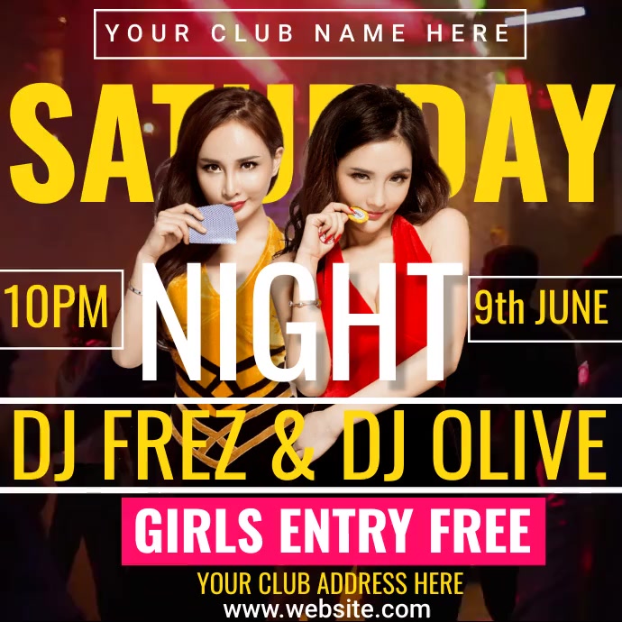 Saturday night party poster Template | PosterMyWall