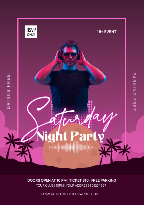 Saturday Night Party Poster Template | PosterMyWall
